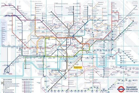 London Underground Map Latest Edition Zones Colours Elizabeth