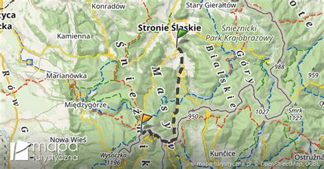 Trasa przez Śnieżnik mapa turystyczna pl
