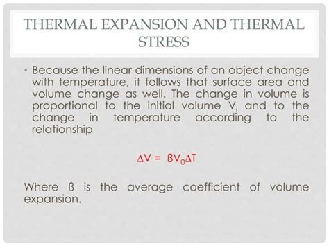 HEAT THERMAL STRESS AND THERMAL EXPANSION MECHANISMS OF HEAT TRANSFER