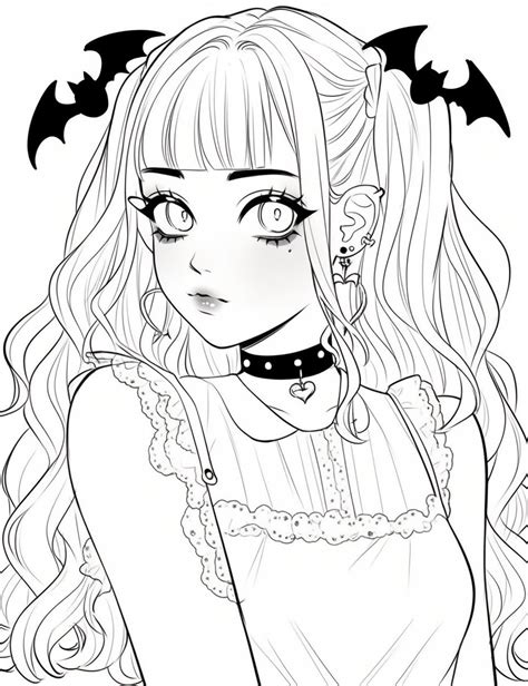 Chibi Girl Coloring Book Cute Coloring Pages For Teens And Adults In