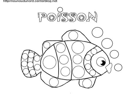 Poisson Coloriage Pour Gommettes Et En Couleur