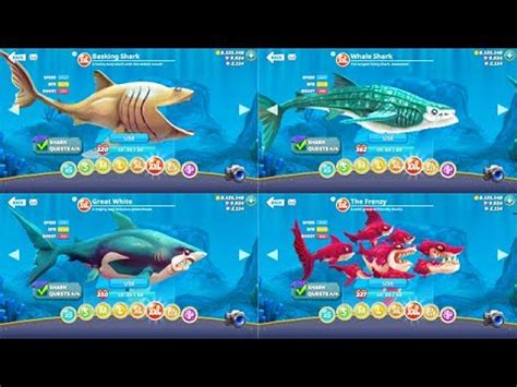 ALL XXL SHARKS UNLOCKED HUNGRY SHARK WORLD YouTube
