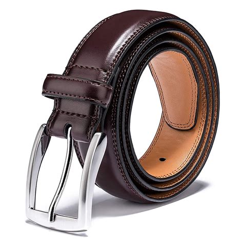 Men S Belt Genuine Leather Dress Belts For Men With Single Prong