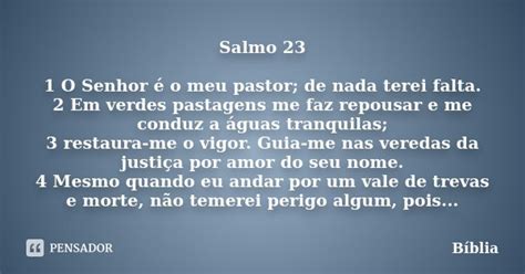 Salmo O Senhor O Meu Pastor De B Blia Pensador