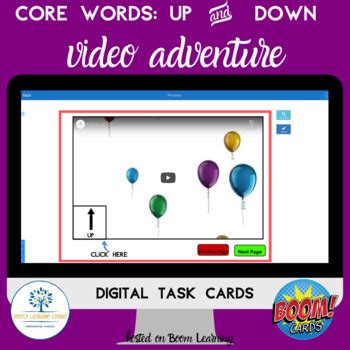 Core Words Up Down Video Adventure Distance Learning Tpt