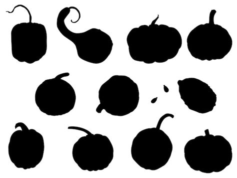 Premium Vector Vector Illustration Of Black Silhouettes Of Pumpkins