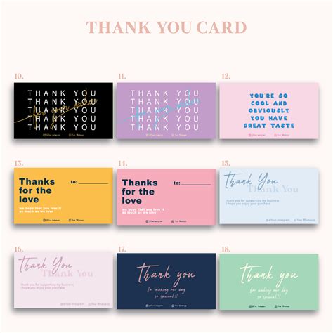 Jual Thank You Card Custom 1 Sisi 10 18 Gift Card Aesthetic