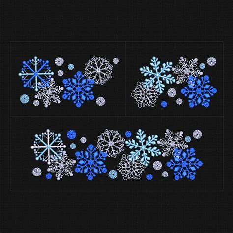 Machine Embroidery Designs Snowflakes Border Set X In X Etsy