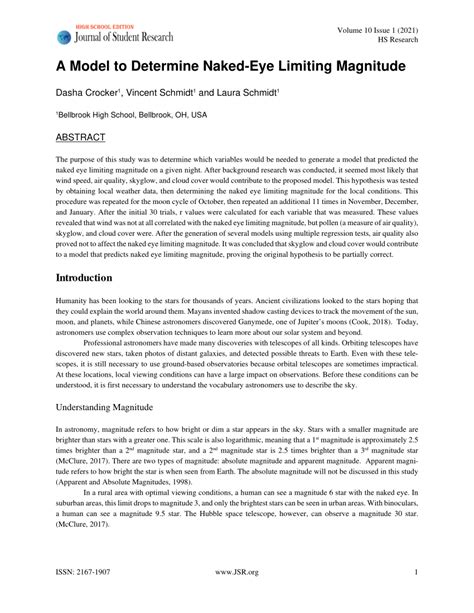 Pdf A Model To Determine Naked Eye Limiting Magnitude