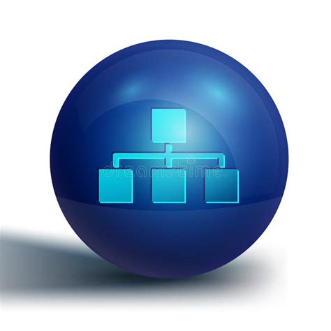 Blue Business Hierarchy Organogram Chart Infographics Icon Isolated On