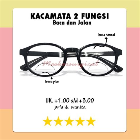 Jual Kacamata Double Lensa Fungsi Plus Normal Atau Jalan Baca Rabun
