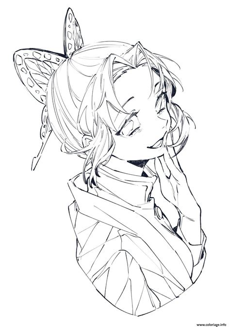 Coloriage Shinobu Kocho Laughs Demon Slayer Dessin Demon Slayer à imprimer