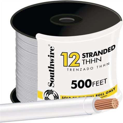 Southwire 500 Ft 12 AWG Stranded White THHN Electrical Wire 22965858