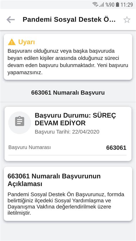 e Devlet Turkiye gov tr Pandemi Ön Destek Başvurusu Süreç Devam