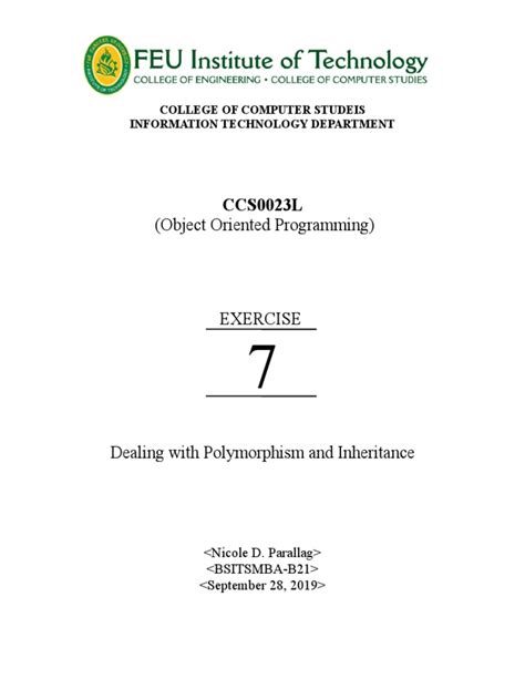 lab7 dealing with polymorphism and inheritance download free pdf method computer