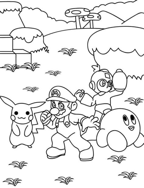 Mario Coloring Pages Super Smash Bros Coloring Page Coloring