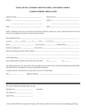 Fillable Online Forms Permits And Applications Sauk County Fax