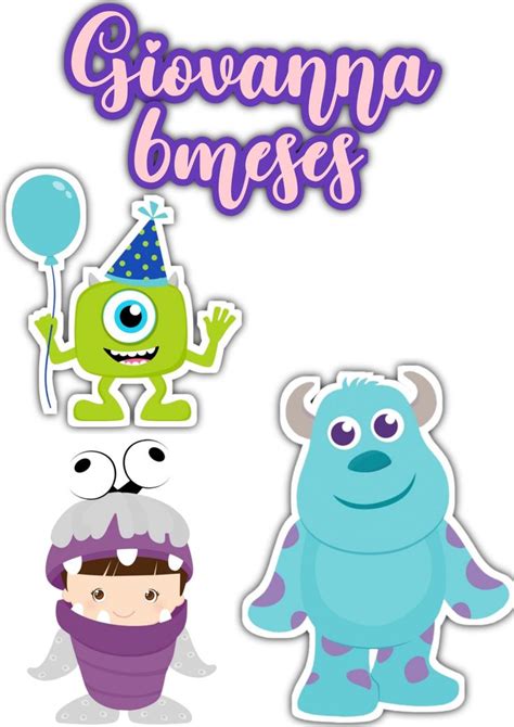 Topper De Bolo Monstros S A Monstros Monstros S A Aniversario Infantil