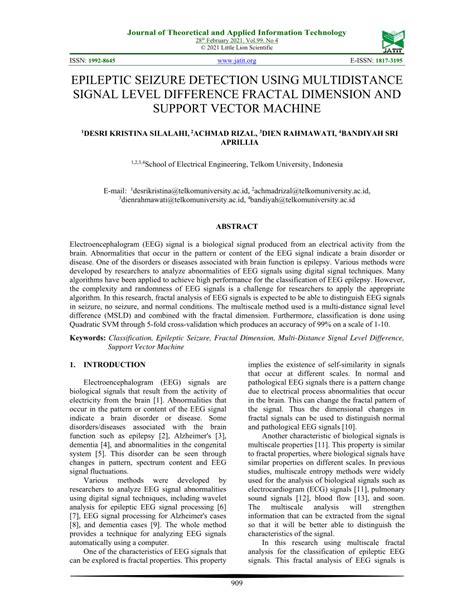 pdf epileptic seizure detection using multidistance signal level difference fractal dimension