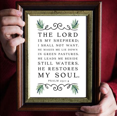 Bible Verse Printable Psalm 23 Scripture Wall Art Modern Etsy