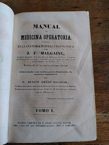 MANUAL DE MEDICINA OPERATORIA fundada en la anatomía normal y