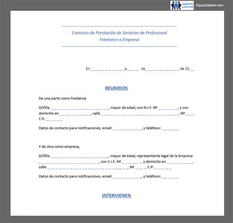 Modelo De Contrato De Trabajo Freelance Y Empresa Descargar Plantilla