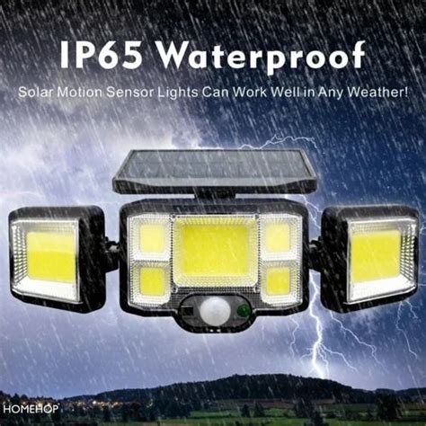 Homehop 192 COB LED Solar Motion Sensor Wall Light For Outdoor Home At