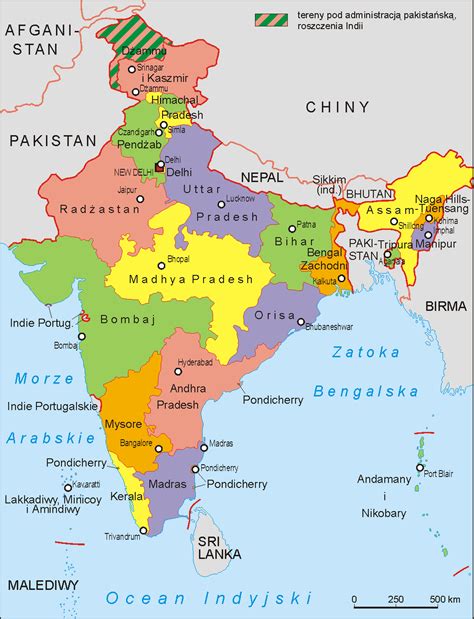 India Political Map Hd