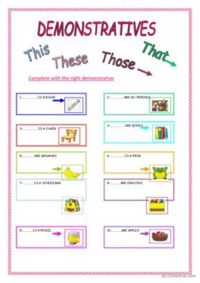 210 Pronouns THIS THAT THESE THOSE Demonstratives Engl
