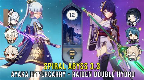 C0 Ayaka Hypercarry And C0 Raiden Double Hydro Genshin Impact Abyss 3