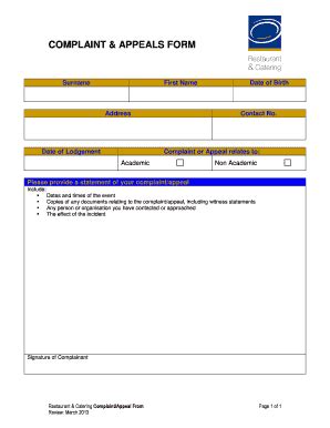 Fillable Online Rca Asn Complaints Appeals Form Rcaasnau Rca Asn
