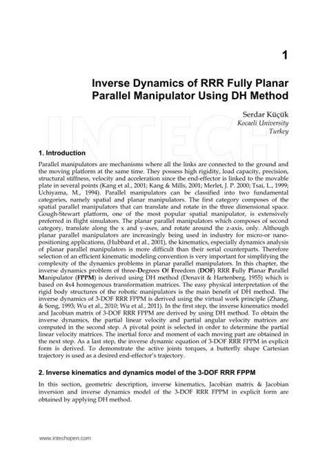 pdf inverse dynamics of rrr fully planar parallel manipulator fisica