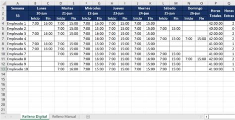 Plantilla Excel De Horario Laboral Gratis 2024