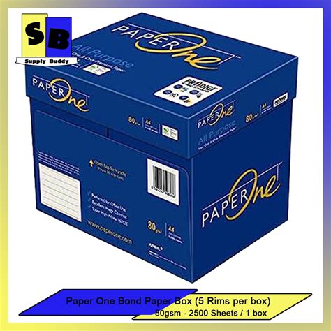 Paper One Bond Paper Box Short A4 Long 80gsm 5 Reams Per Box