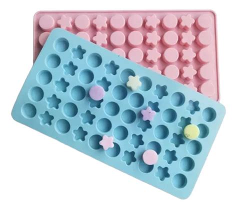 Molde Silicona Mini Estrellas Y Círculos Luna Gomitas X50