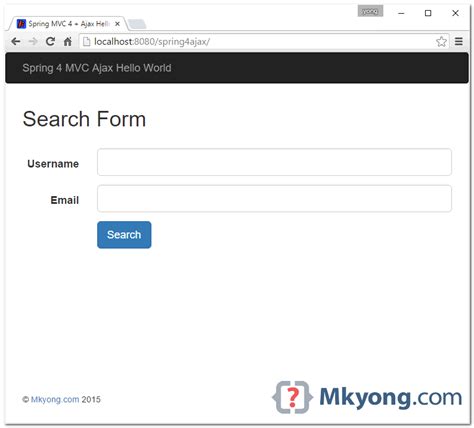 Spring 4 MVC Ajax Hello World Example Mkyong