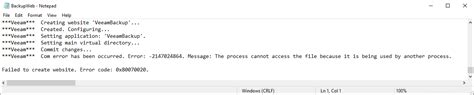 Fix Failed To Create Website Error On Installing Veeam Backup