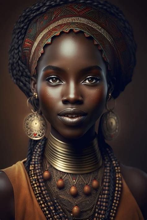 African Woman Black Gold Poster By Hassen Bouchemma Displate Artofit