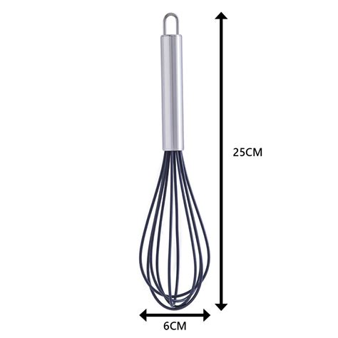 Whisk Fouet Batedor De Ovos Fue 25 Cm Silicone Cabo Aço Inox Paramount
