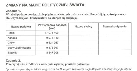 Zmiany Na Mapie Politycznej Wiata Sprawdzian Pdf Margaret Wiegel