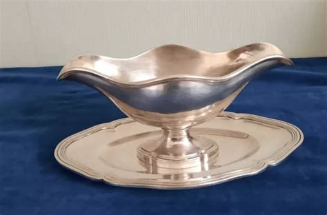 SUPERBE SAUCIÈRE DE table en métal argenté Orfèvrerie CAILAR BAYARD N