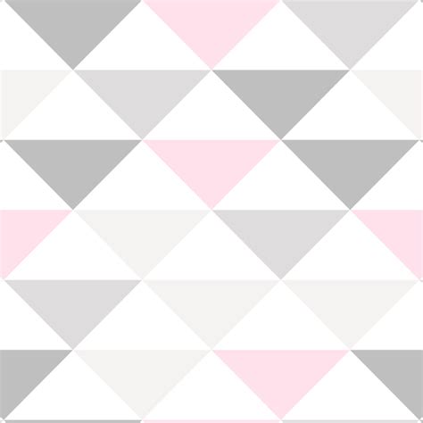 Papel De Parede Adesivo Formas Geométricas Em Tons De Branco Rosa E