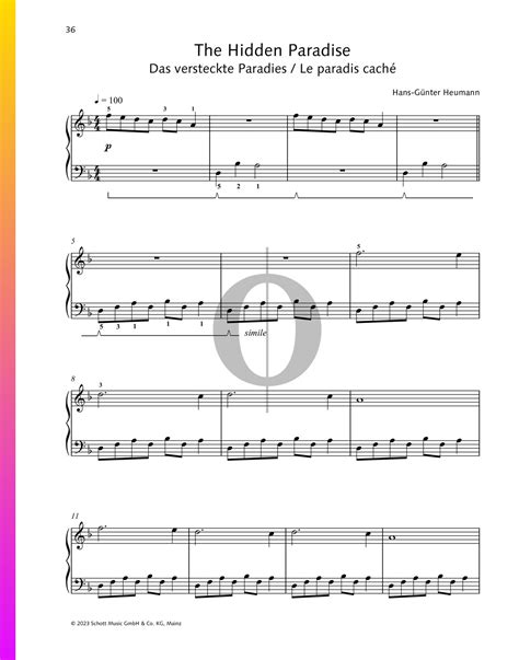 The Hidden Paradise Hans Günter Heumann Piano Sheet Music OKTAV