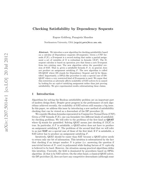 pdf checking satisfiability by dependency sequents