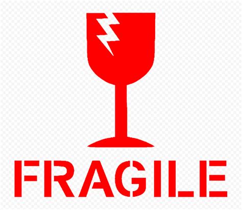 Red Fragile Symbol Label Sign Transparent Background Citypng