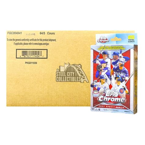 2022 Topps Chrome Update Series Baseball Hanger 64 Box Case Pink Wave