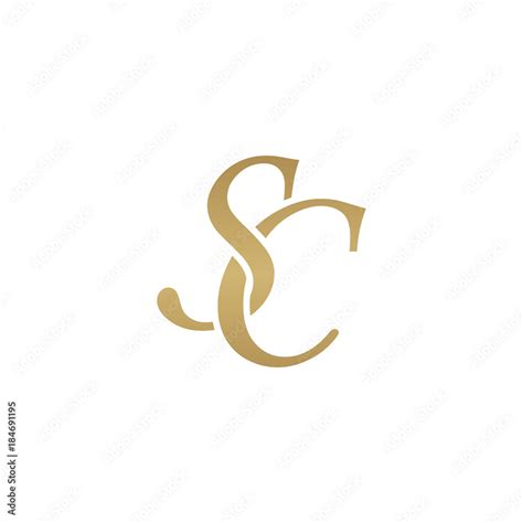 Initial Letter Sc Overlapping Elegant Monogram Logo Luxury Golden