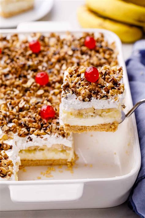 No Bake Banana Split Cake