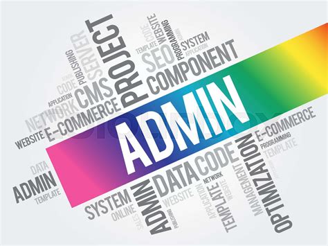 Admin Word Cloud Collage Stock Vector Colourbox
