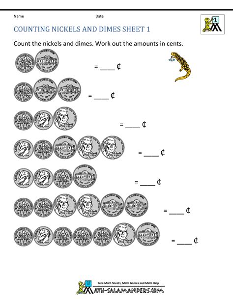 Free Math Money Worksheet Counting Nickels And Dimes 1 1 0001 294